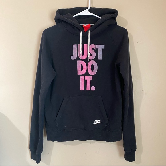 Nike | Tops | Nike Womens Pink Gradient Just Do It Black Hoodie | Poshmark